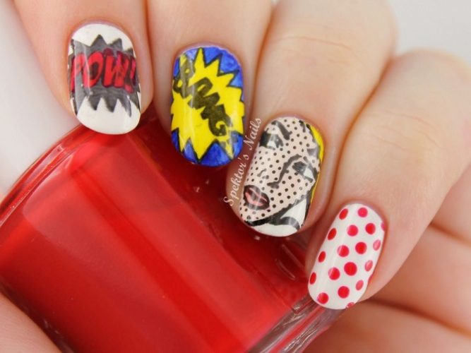 Comic-style manicure 2023: ideas with photos of popular nail design