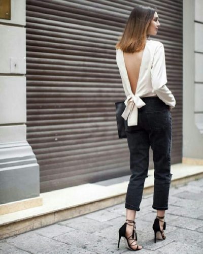 Fashion top with open back for summer 2023